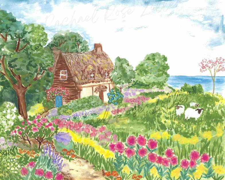 Shepherd"s Cottage gouache painting by Rachael Rose Zoller cottagecore ...